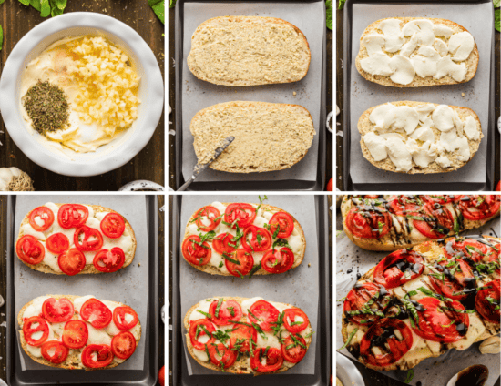 Caprese Garlic Bread - The Chunky Chef