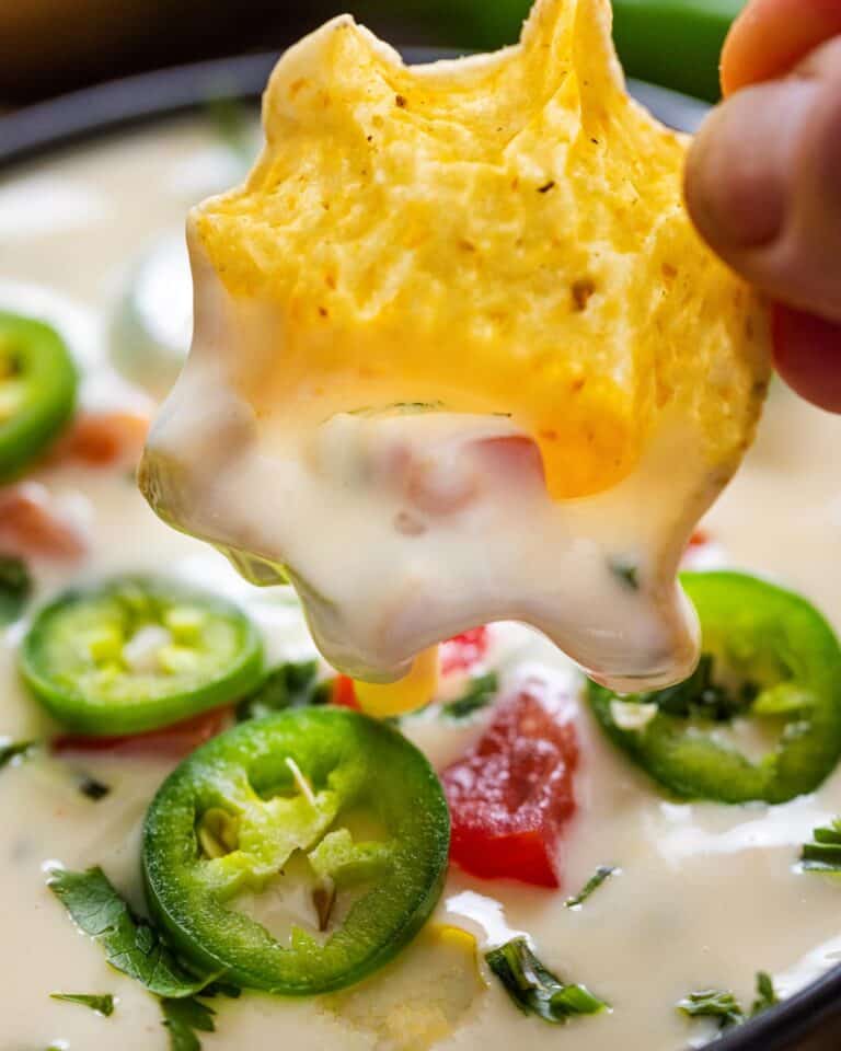 Easy Restaurant-Style White Queso - The Chunky Chef